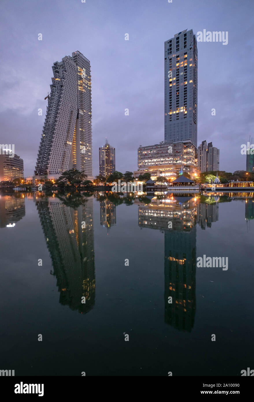 Colombo, Sri Lanka - August 10, 2019: Beira lake and Colombo city ...
