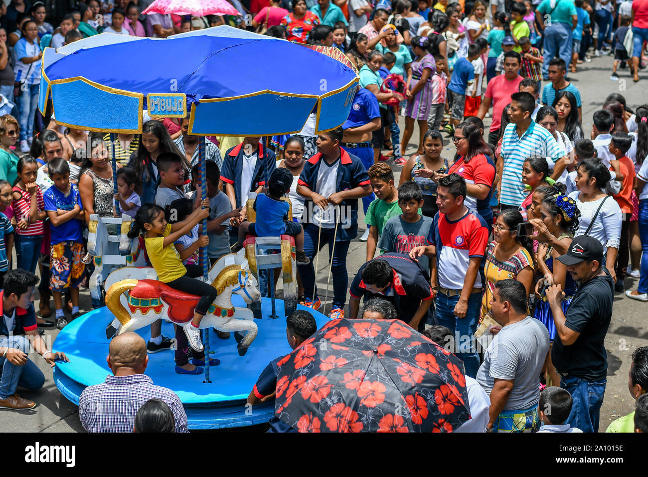 latin people walking in Guatemalan independence day parade Stock Photo ...
