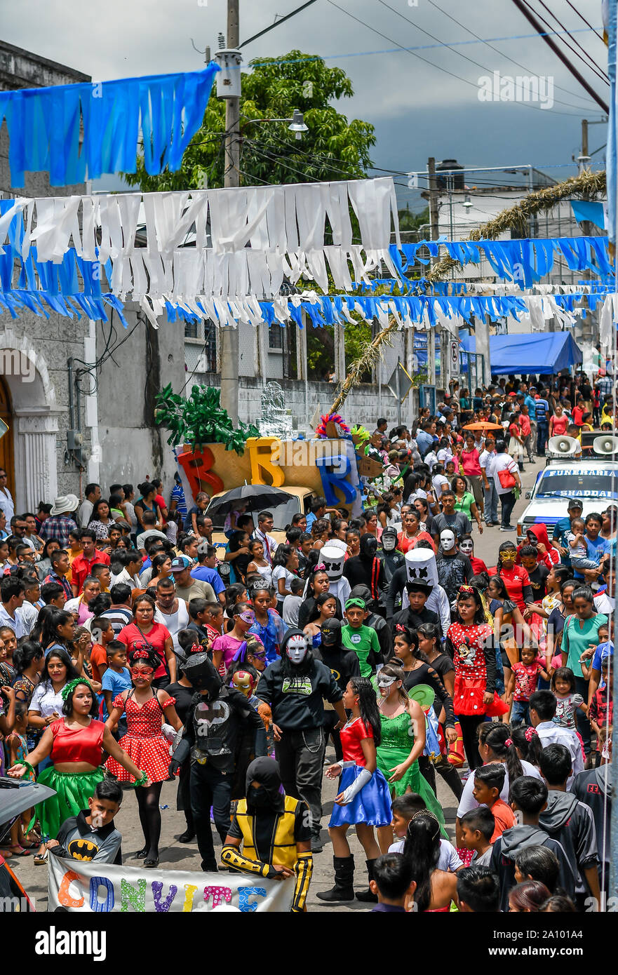latin people walking in Guatemalan independence day parade Stock Photo ...