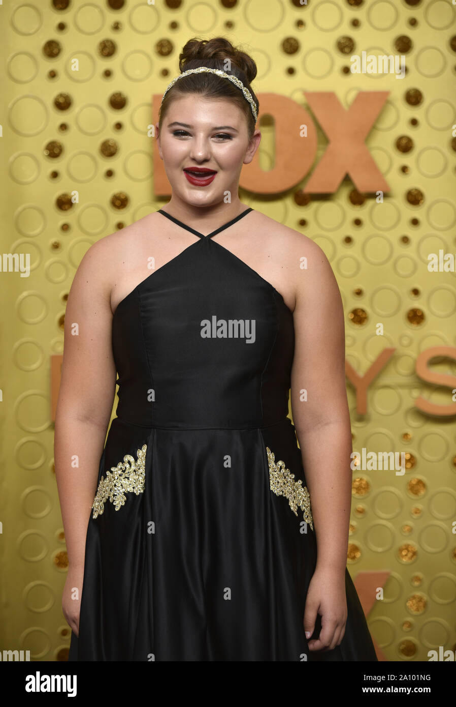 Mackenzie Hancsicsak arrives for the 71st annual Primetime Emmy Awards ...
