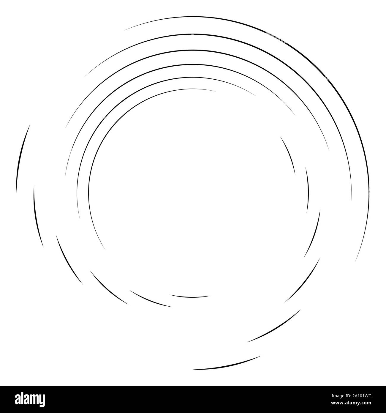 Abstract concentric circle. Spiral, swirl, twirl element. Circular and ...