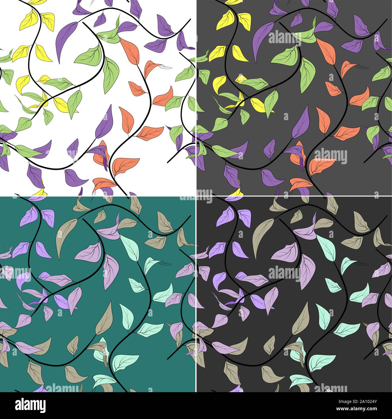 Retro autumn leaves seamless, great design for any purposes. Modern ...