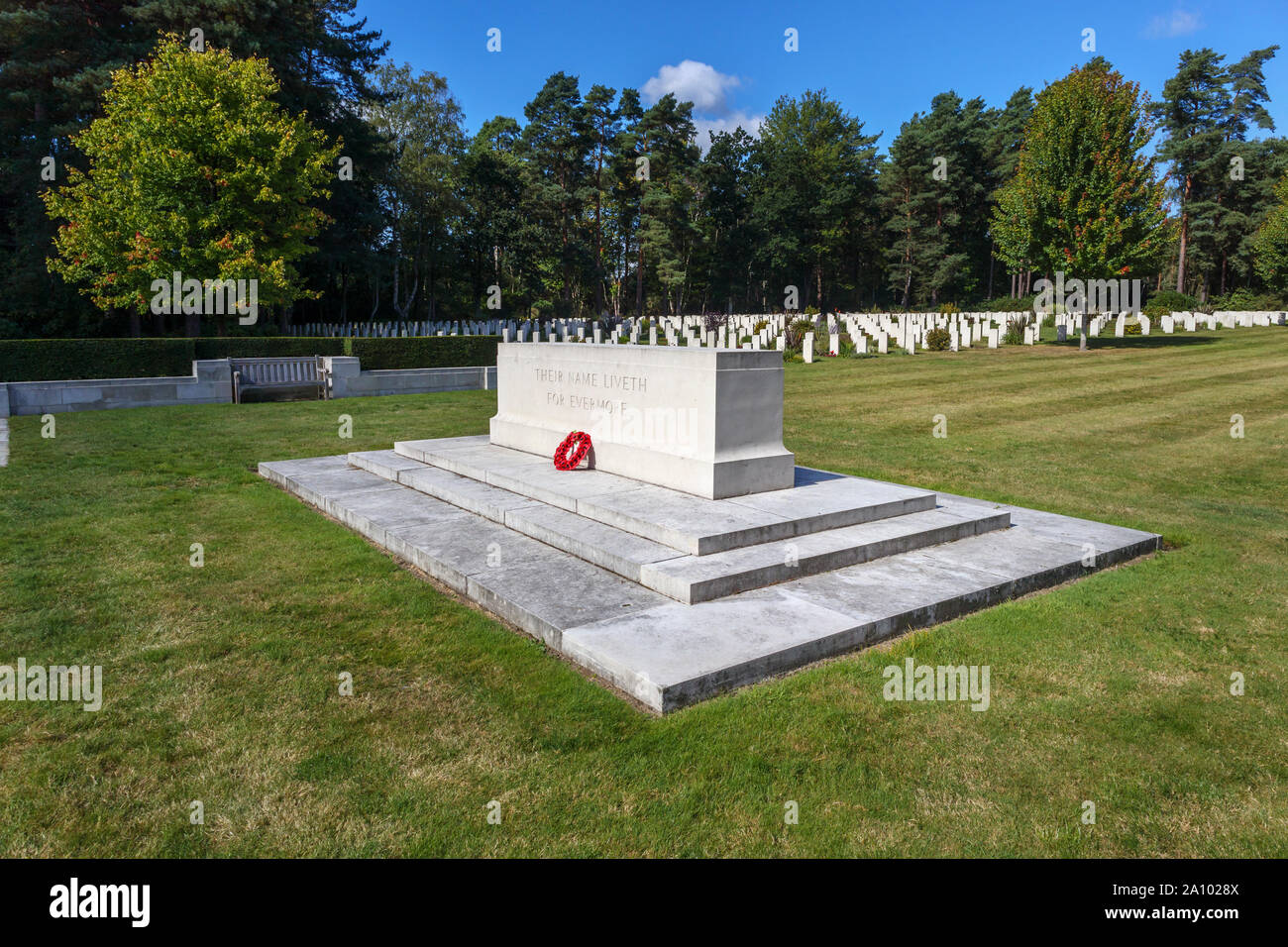 Inscribed memorial and gravestones in the Canadian Section of the ...