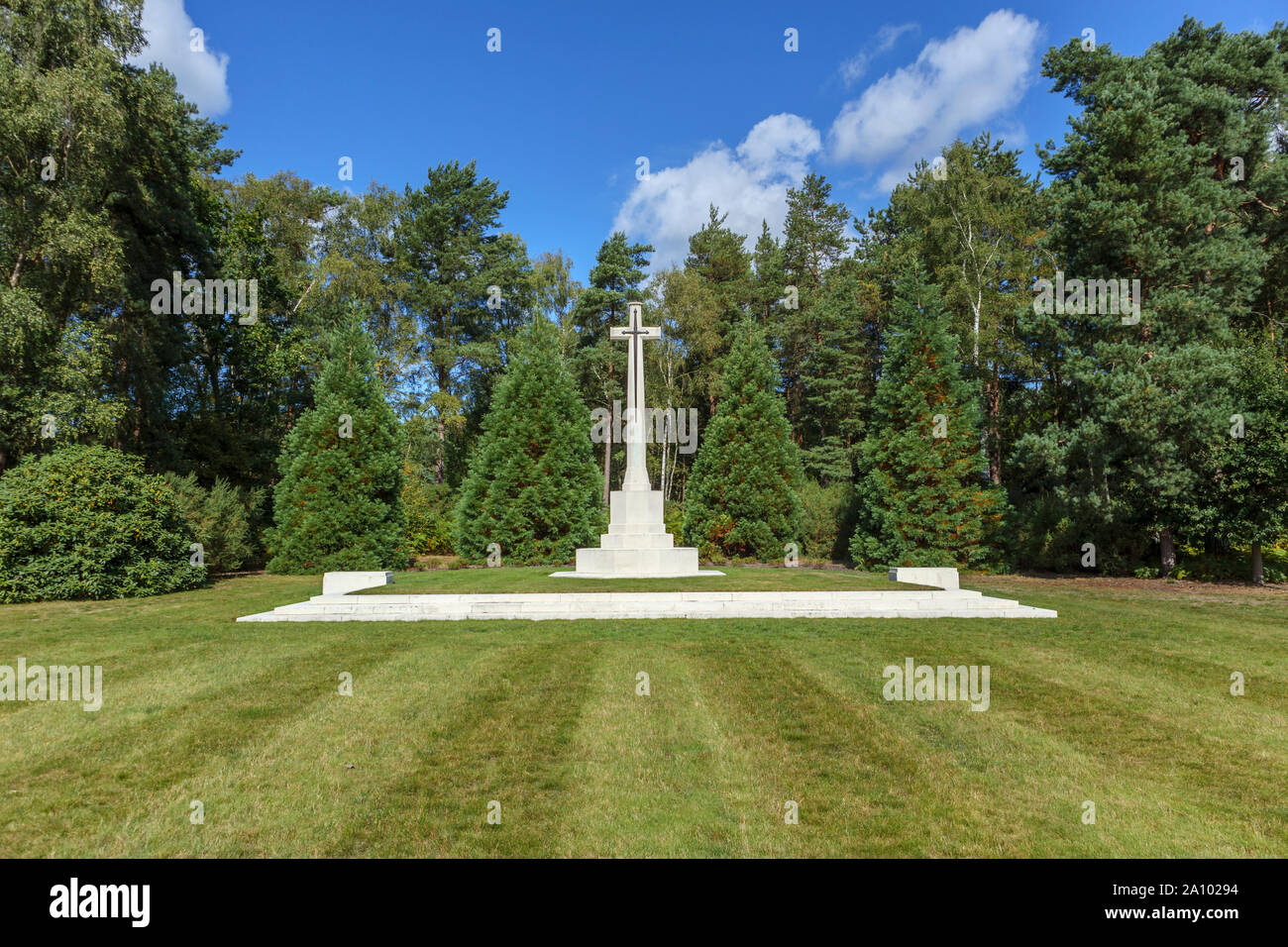 Memorial cross in the Canadian Section of the Military Cemetery at ...
