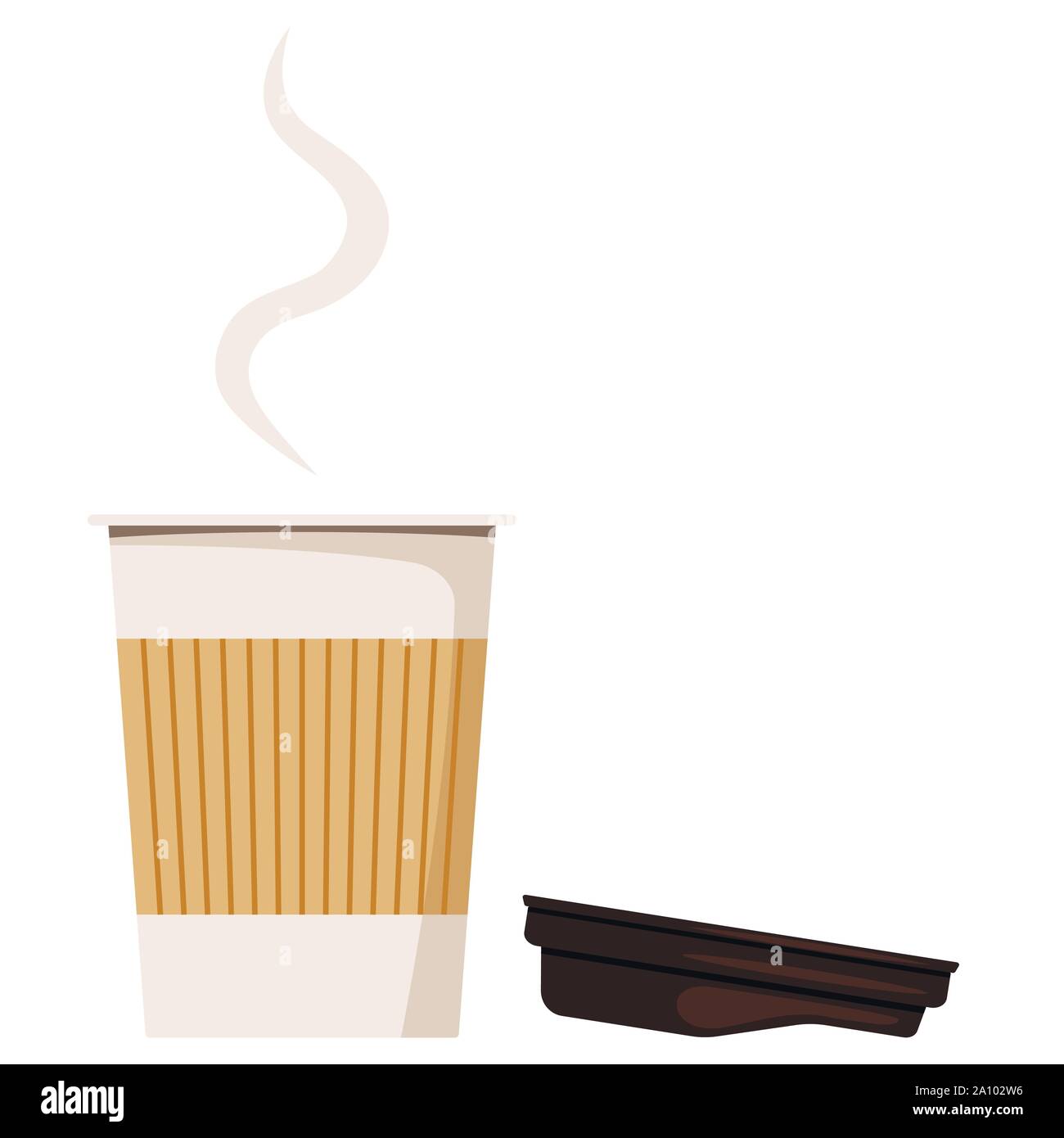 Isolated on white background disposable kraft brown, white paper open ...