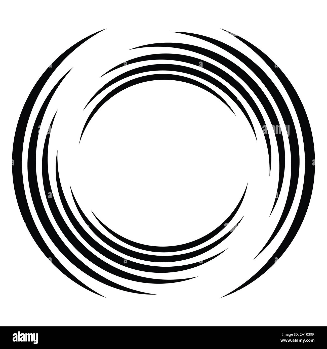 Abstract concentric circle. Spiral, swirl, twirl element. Circular and ...