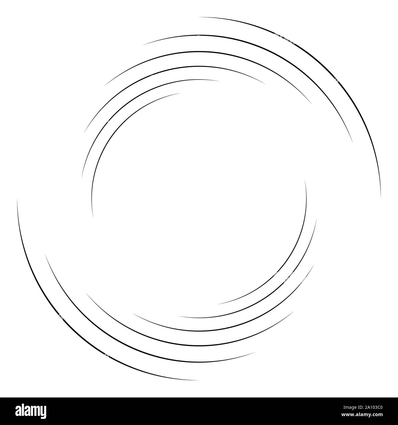 Abstract concentric circle. Spiral, swirl, twirl element. Circular and ...