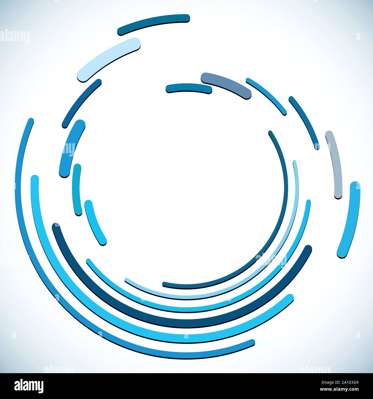 Abstract concentric circle. Spiral, swirl, twirl element. Circular and ...