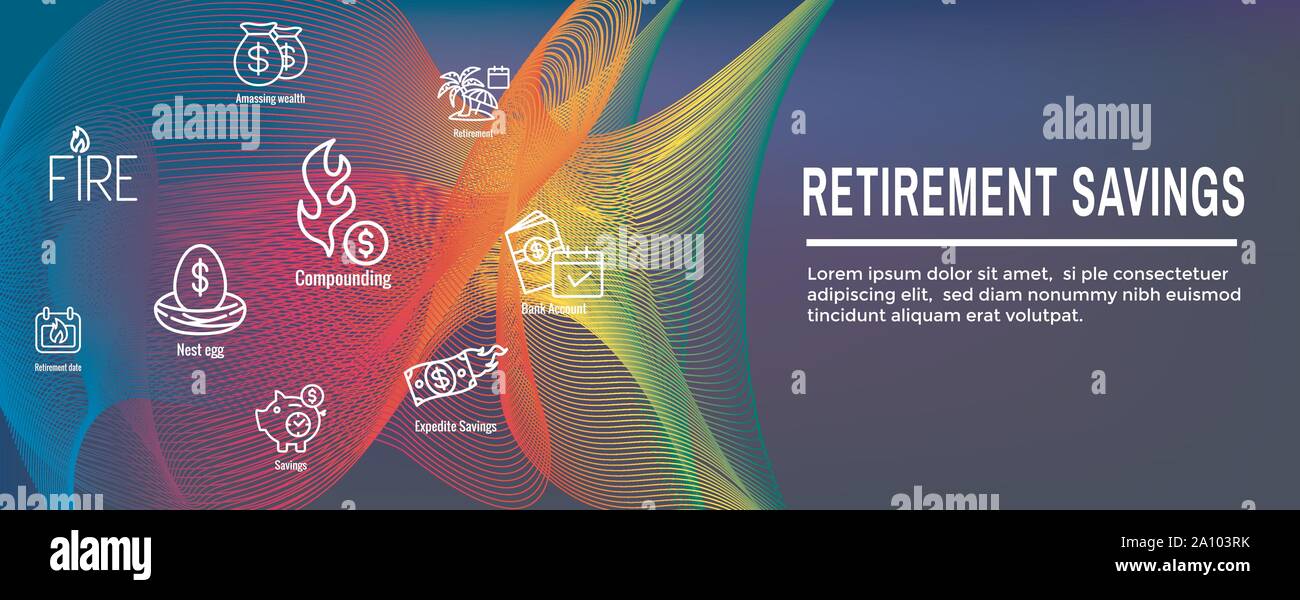 Retirement Savings Icon Set as well as Web Header Banner Stock Vector ...