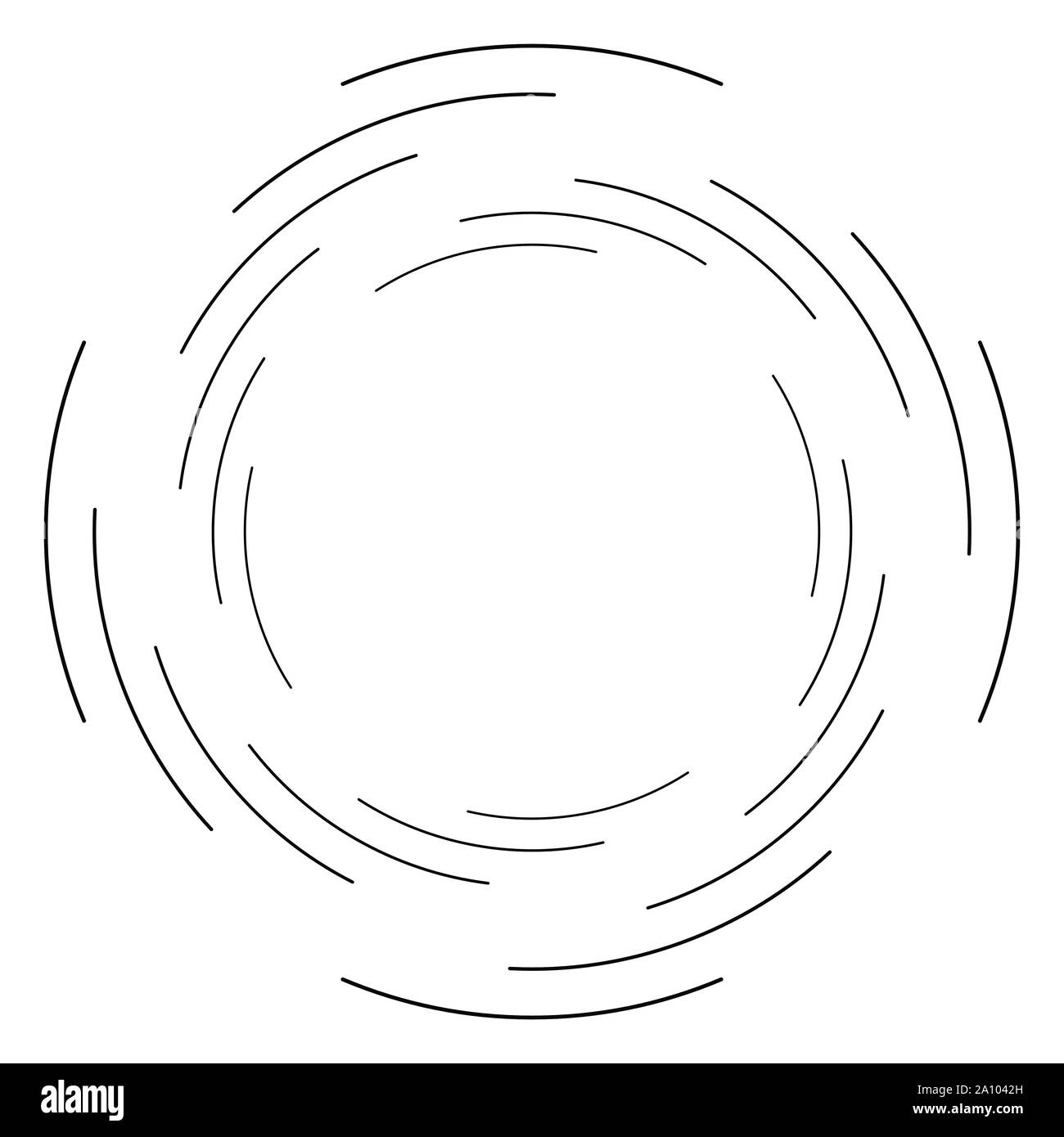 Abstract concentric circle. Spiral, swirl, twirl element. Circular and ...