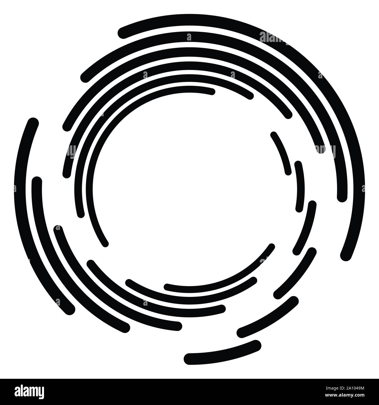 Abstract concentric circle. Spiral, swirl, twirl element. Circular and ...