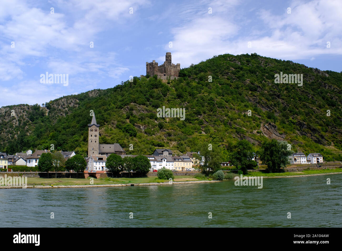Maus Castle in Deuernburg, Germany in the Middle Rhine River Valley ...