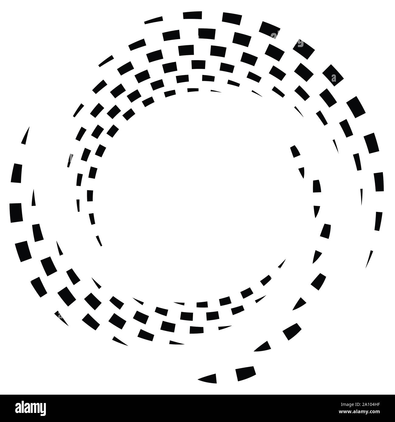 Segmented circle with rotation.Circular and radial Dashed lines volute ...