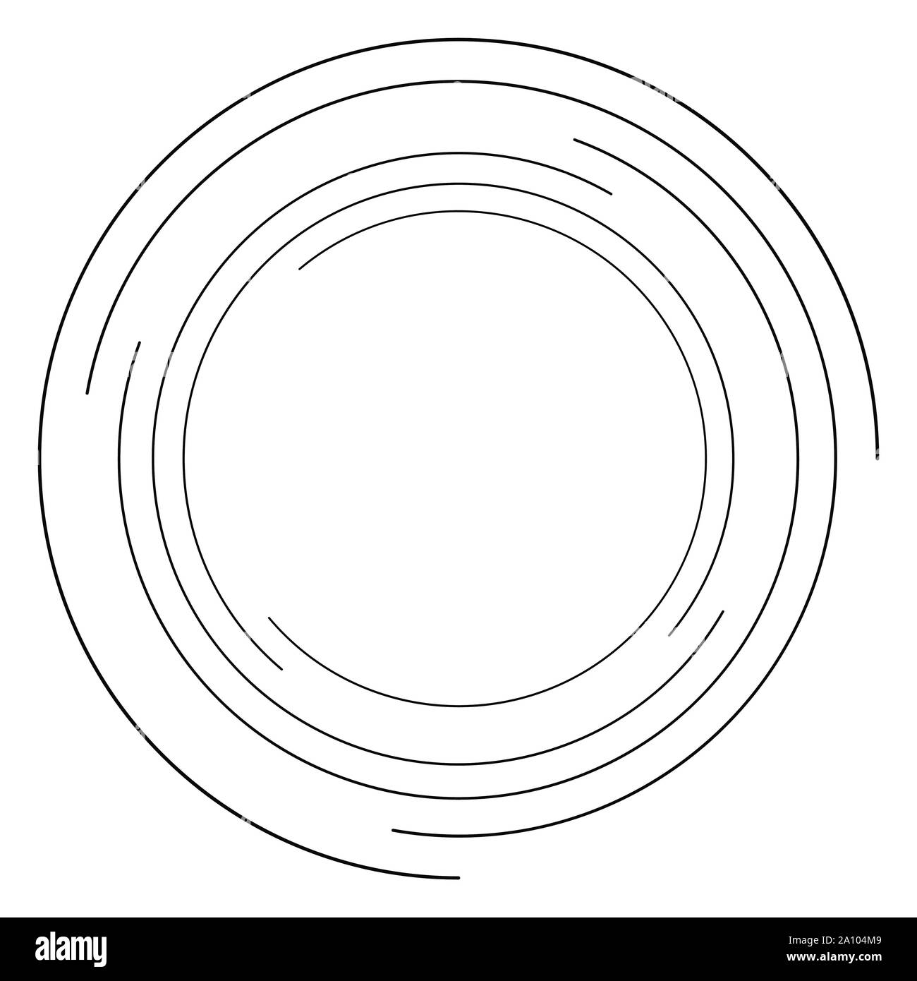 Abstract concentric circle. Spiral, swirl, twirl element. Circular and ...