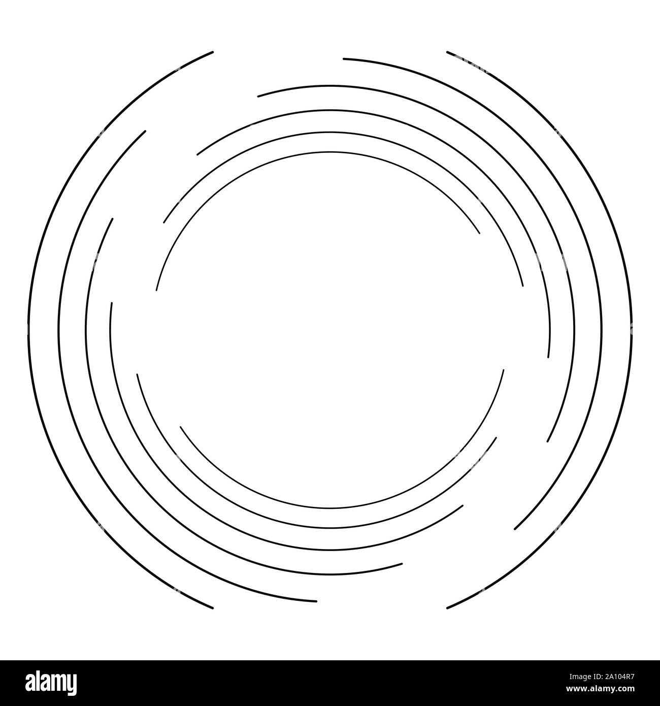 Abstract concentric circle. Spiral, swirl, twirl element. Circular and ...