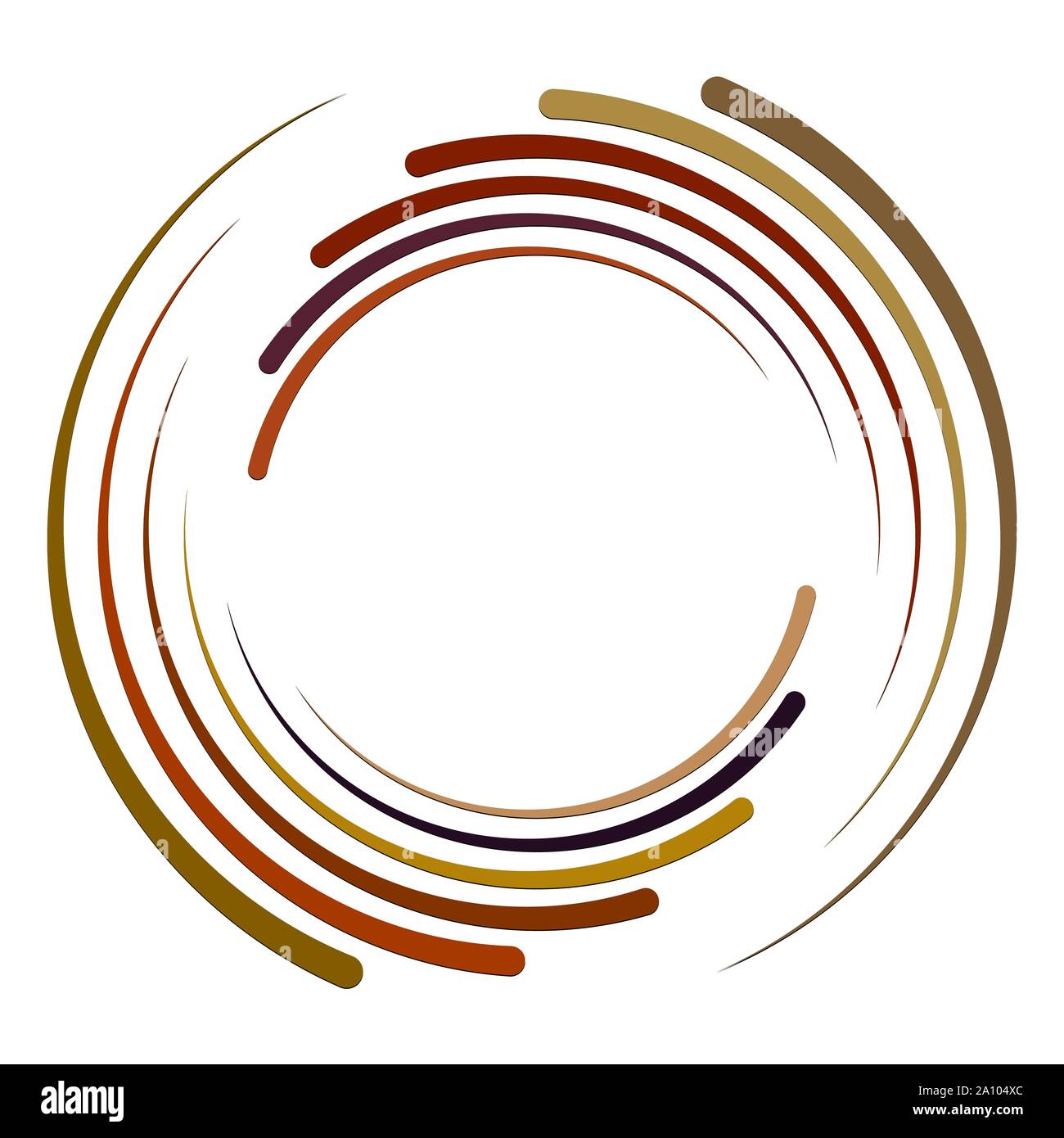 Abstract concentric circle. Spiral, swirl, twirl element. Circular and ...