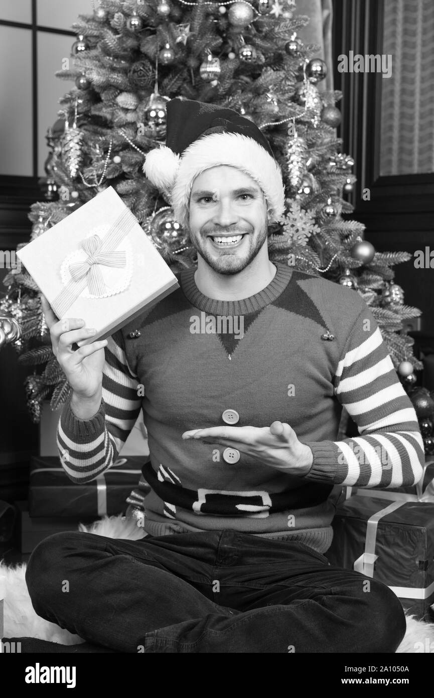 Santa claus in shopping Black and White Stock Photos & Images - Alamy