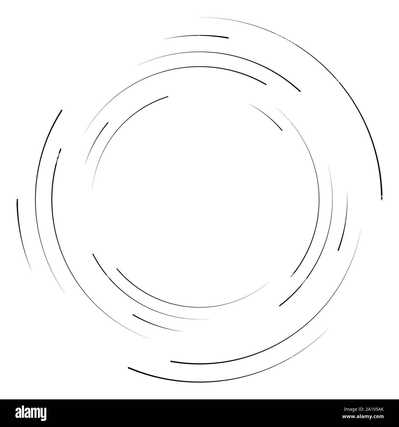 Abstract concentric circle. Spiral, swirl, twirl element. Circular and ...