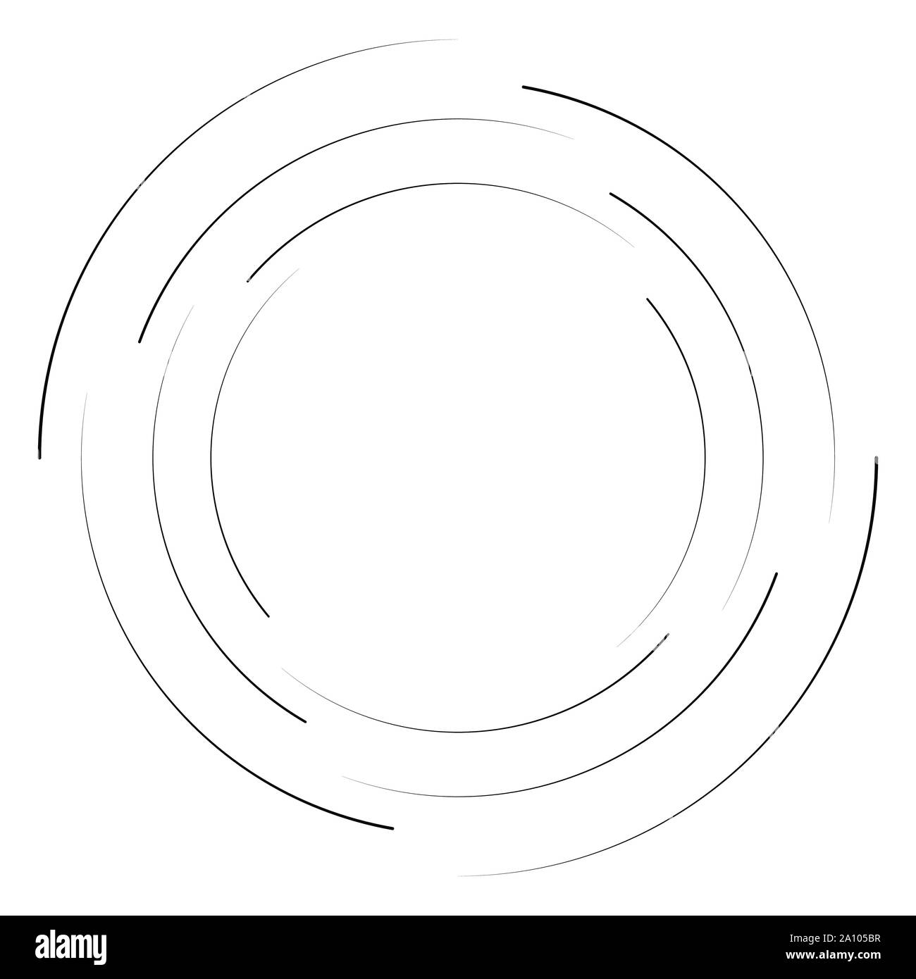 Abstract concentric circle. Spiral, swirl, twirl element. Circular and ...
