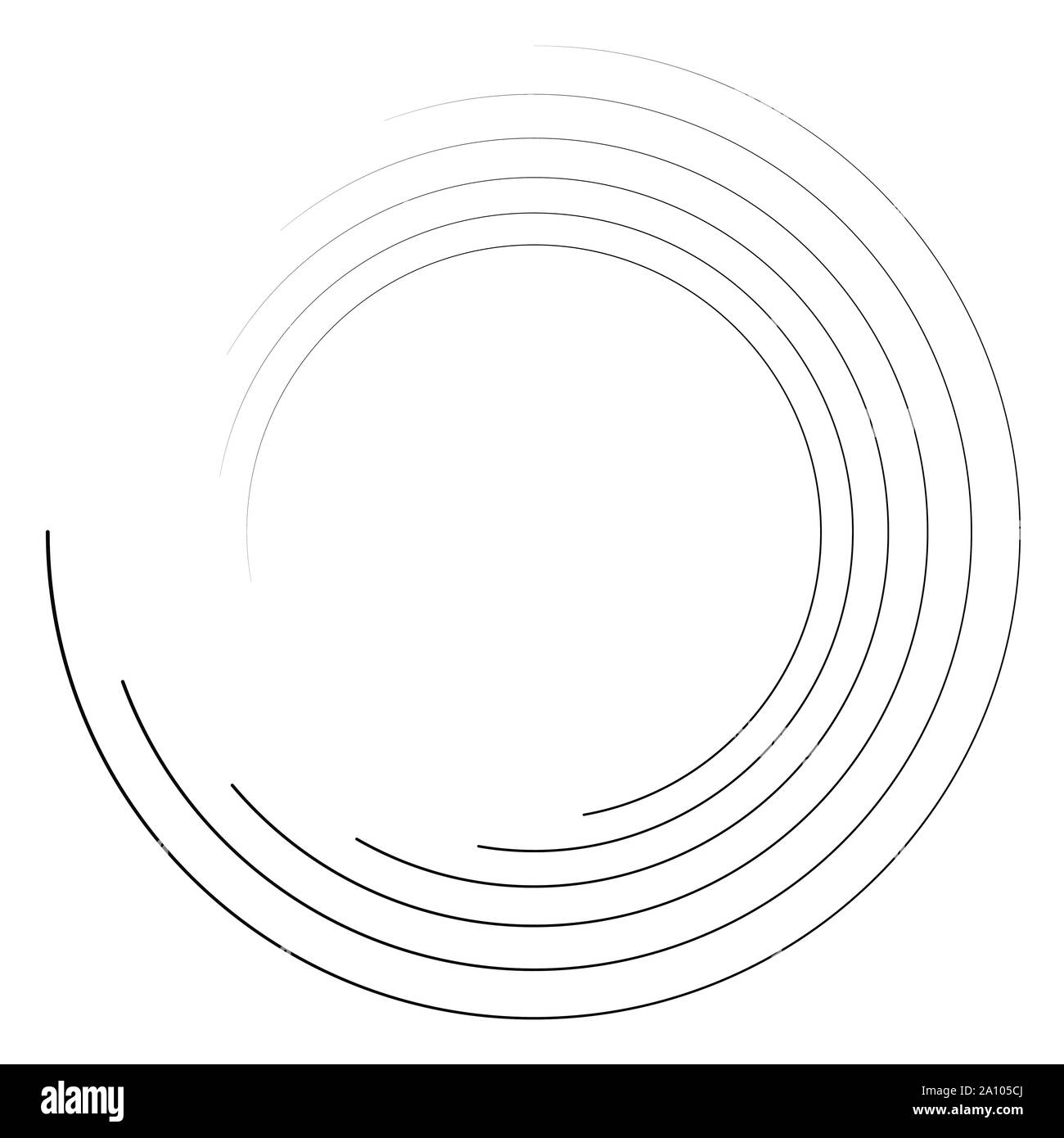 Abstract concentric circle. Spiral, swirl, twirl element. Circular and ...