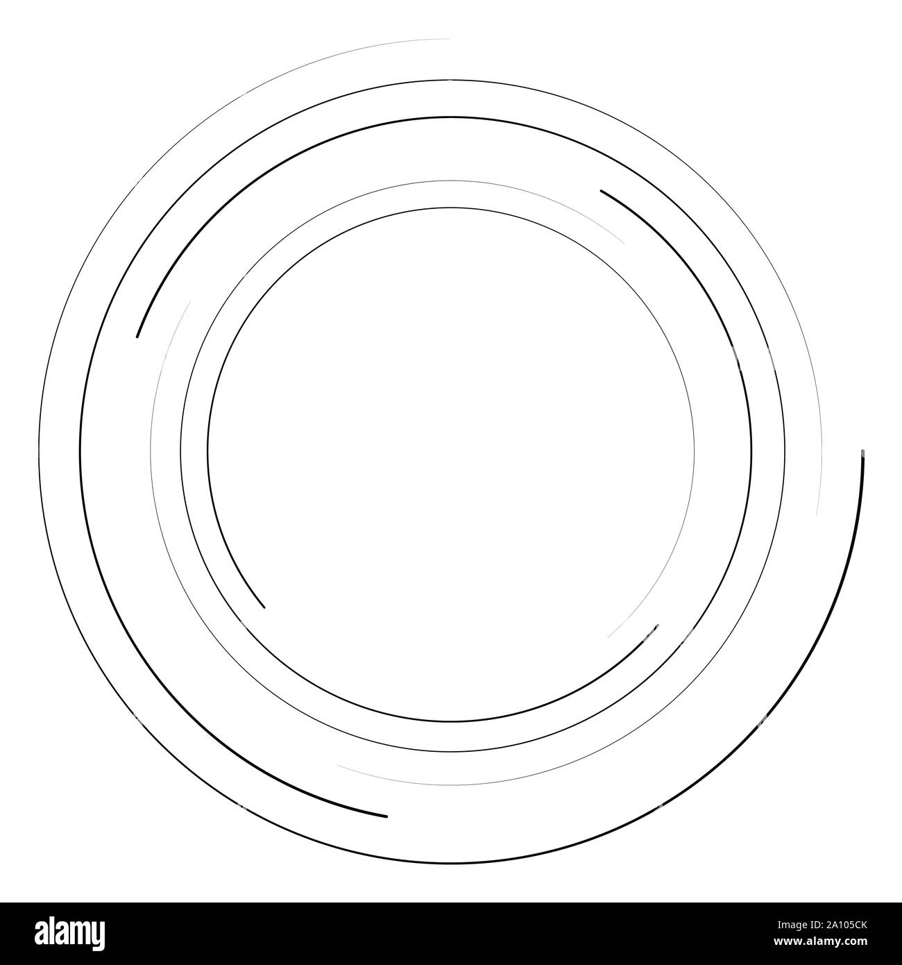 Abstract concentric circle. Spiral, swirl, twirl element. Circular and ...
