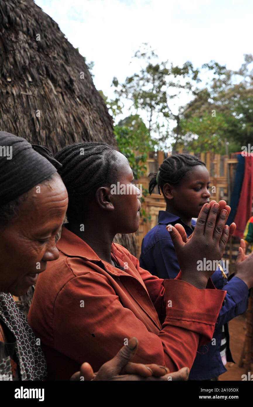 Feast in a tribe of Omo Valley Stock Photo - Alamy