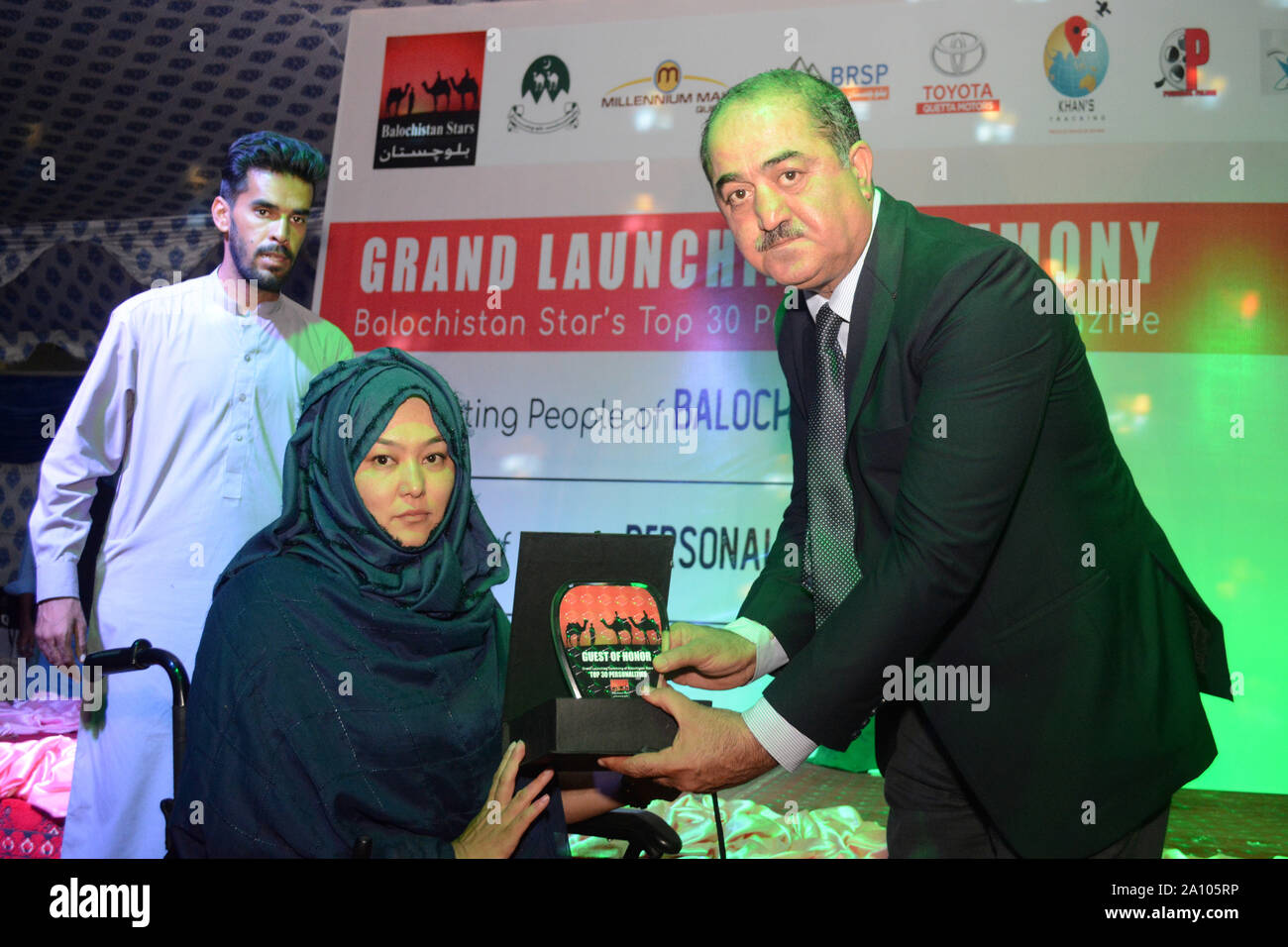 Quetta, Pakistan. 22nd Sep, 2019. Chairman of Helping hand organization ...