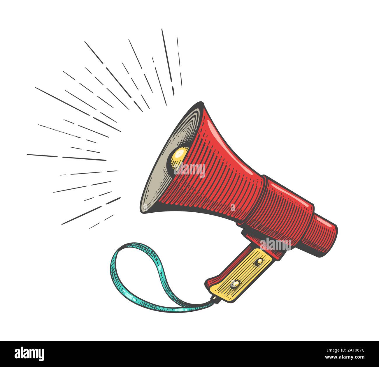 Colorful white megaphone bullhorn Stock Vector Images - Alamy