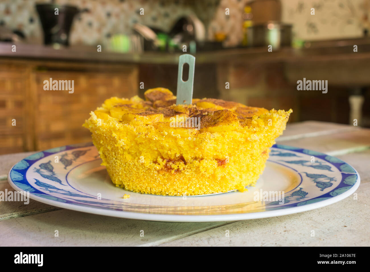 Typical homemade corn Couscous popular in the Northeast of Brazil Stock ...
