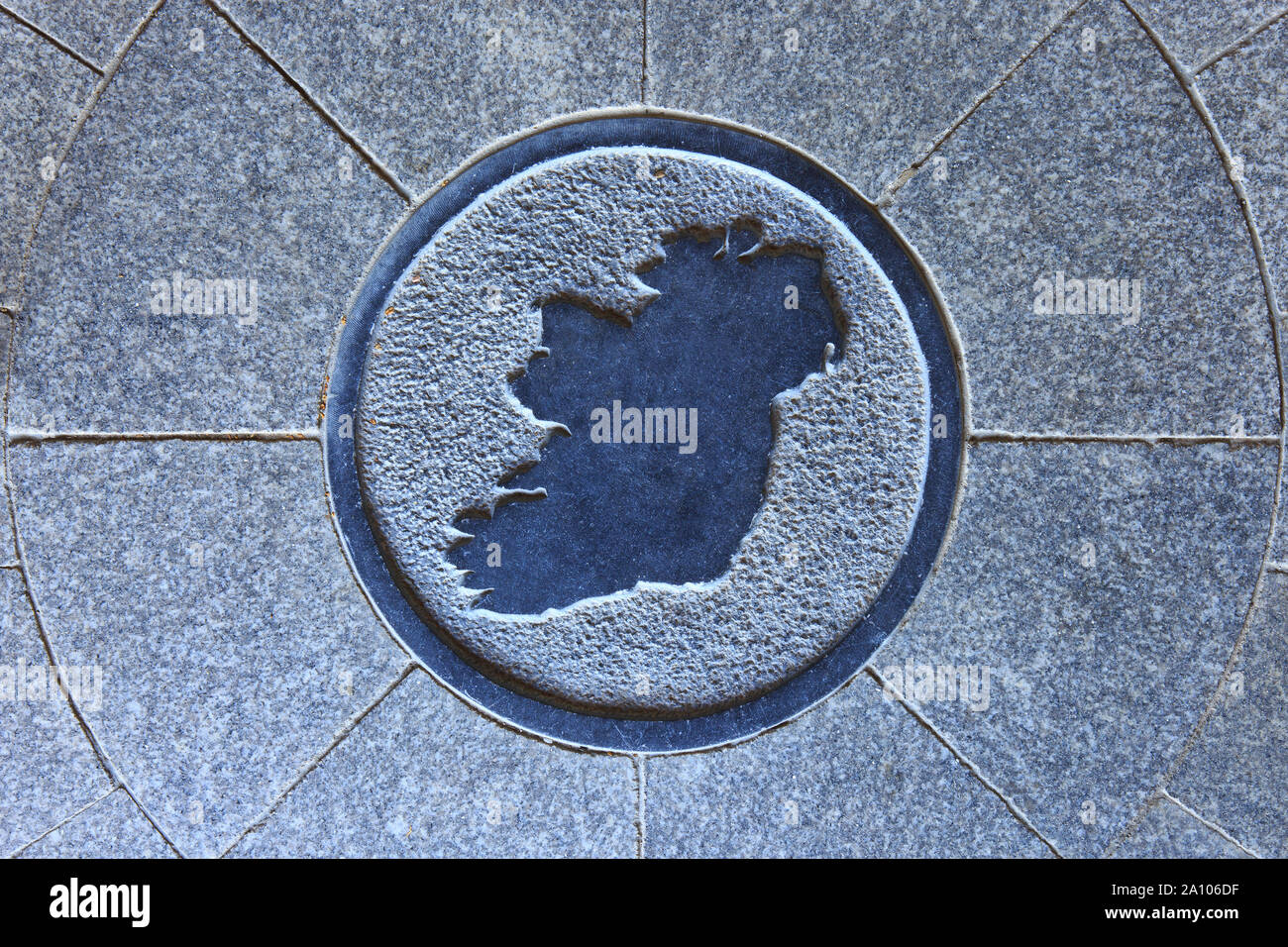 Stone map of Ireland on the floor of the high tower at the Island of ...