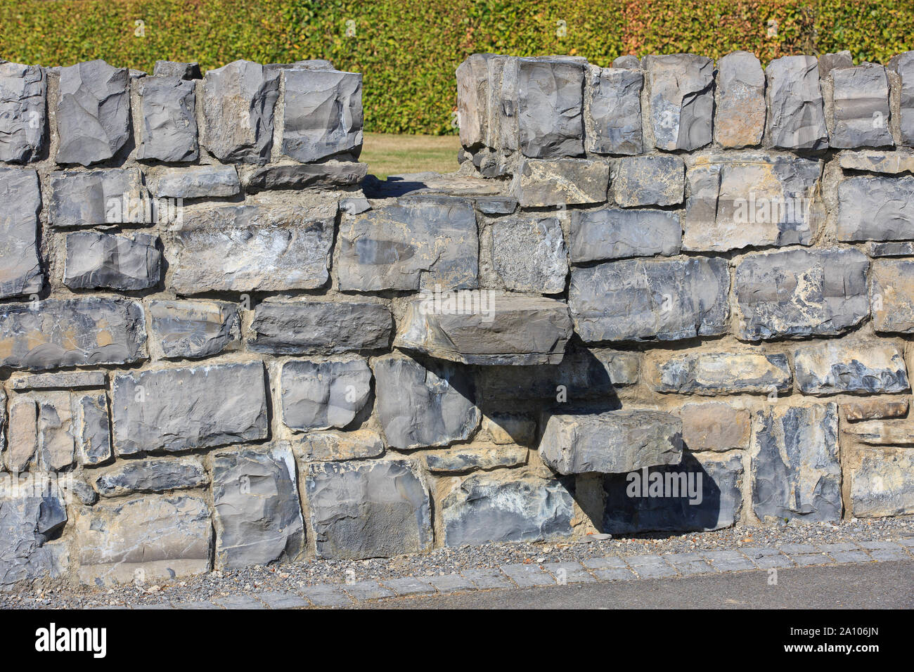 Traditional Irish steps across the entrance wall at the Island of ...