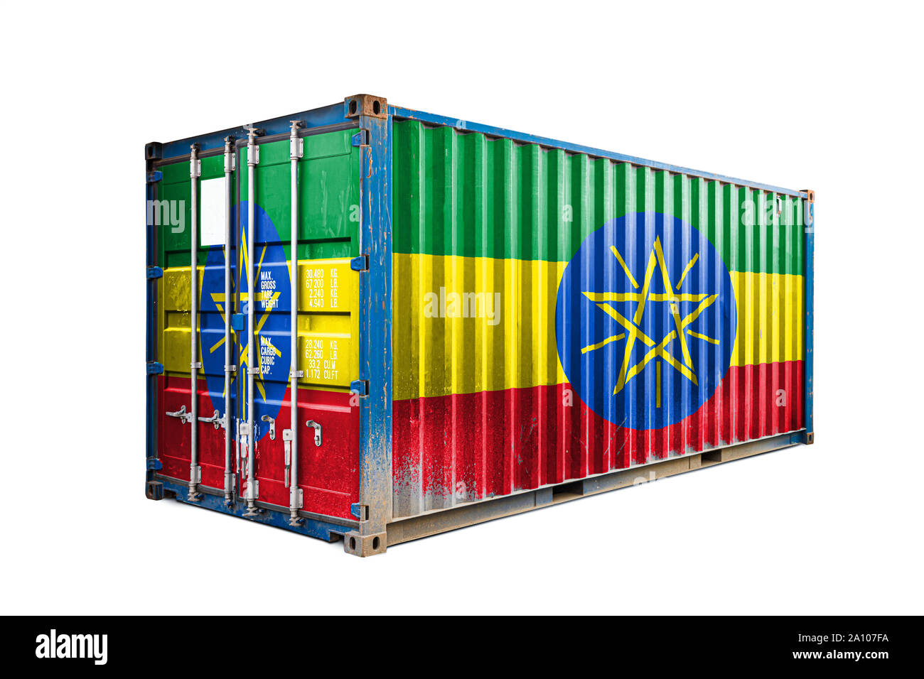 The concept of Ethiopia export-import, container transporting and national delivery of goods ...