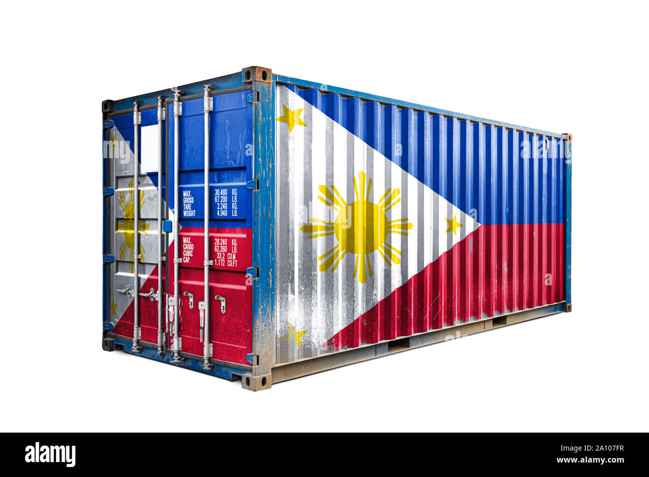 The concept of Philippines export-import, container transporting and ...