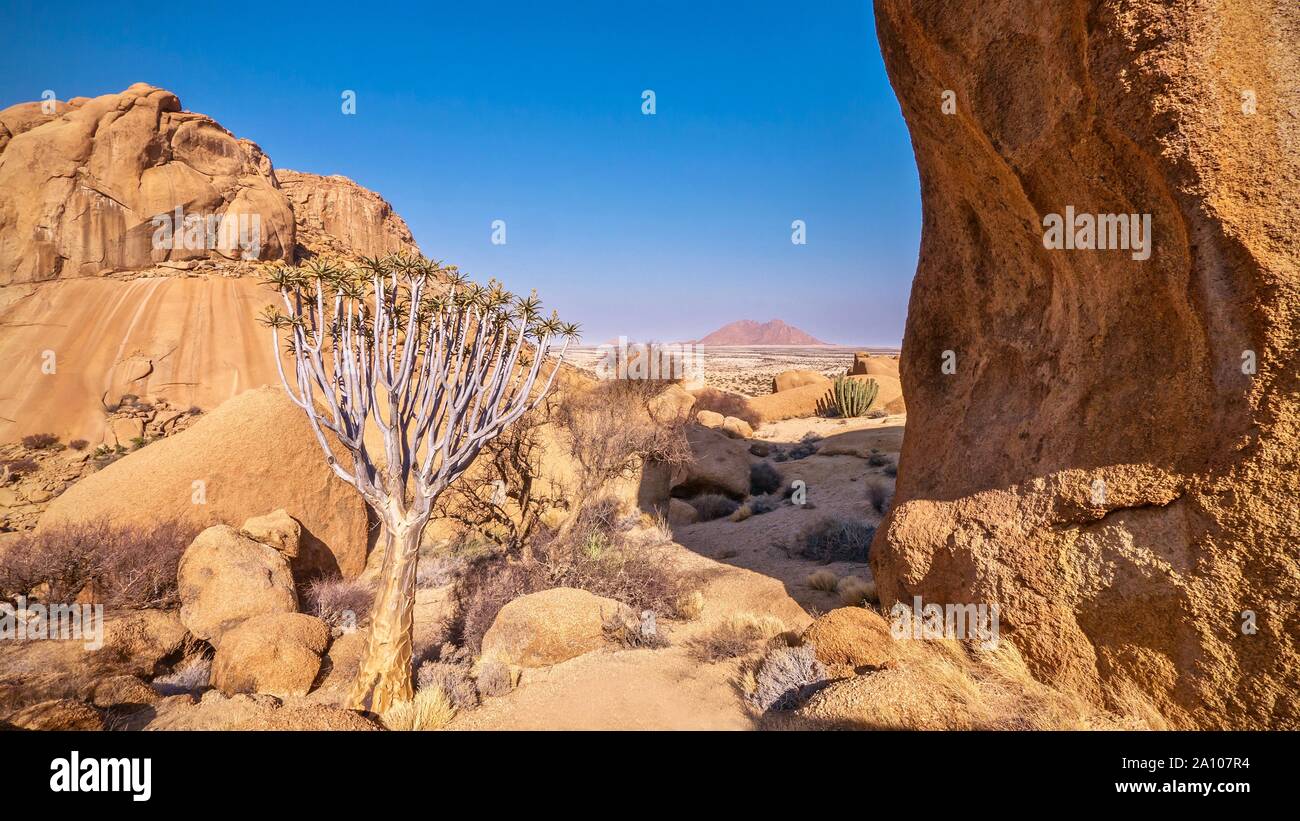 Dramatic desert landscape scene at Spitzkoppe, Damaraland, Namibia ...