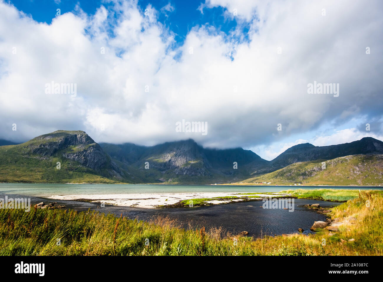 Landscape of Ramberg ,Flakstadveien ,Moskenstraumen,Lofoten,Norway ...