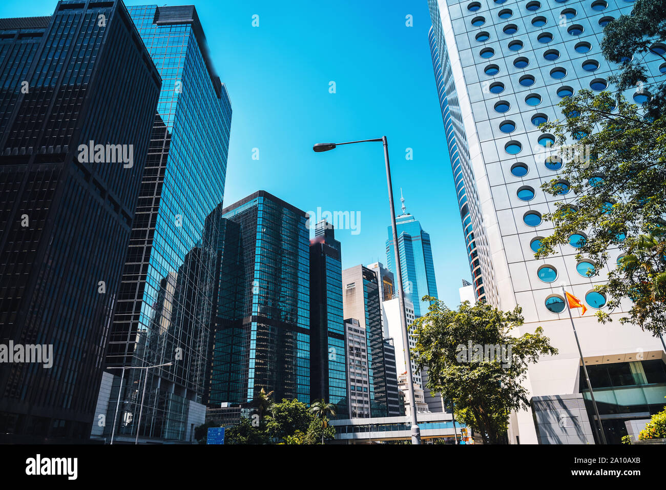 Modern office building close up in Hong Kong Stock Photo - Alamy