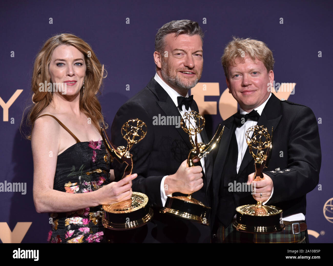 Annabel Jones, Charlie Brooker, and Russell McLean, winners of the ...