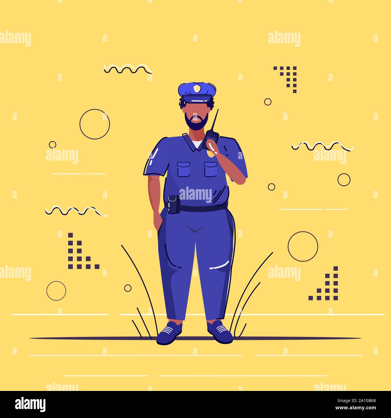 Police officer talking black man Stock Vector Images - Alamy