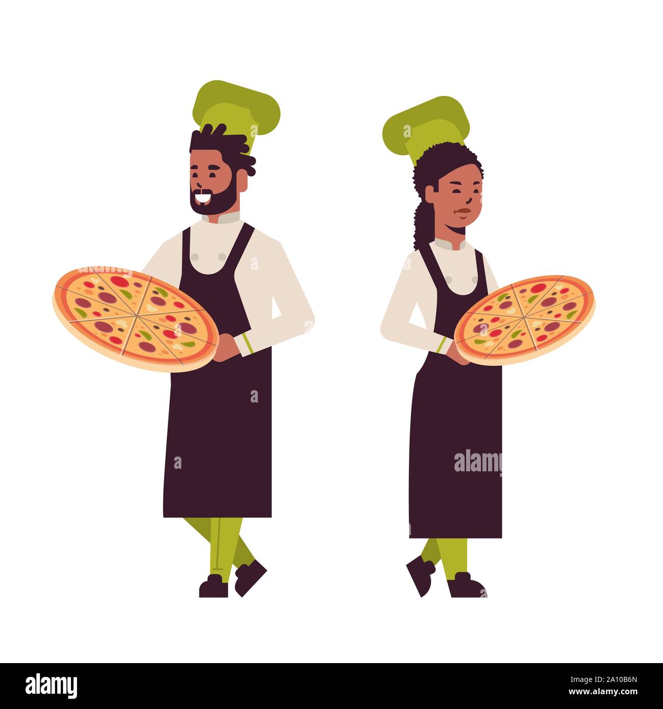 African american workers in kitchen Stock Vector Images - Alamy