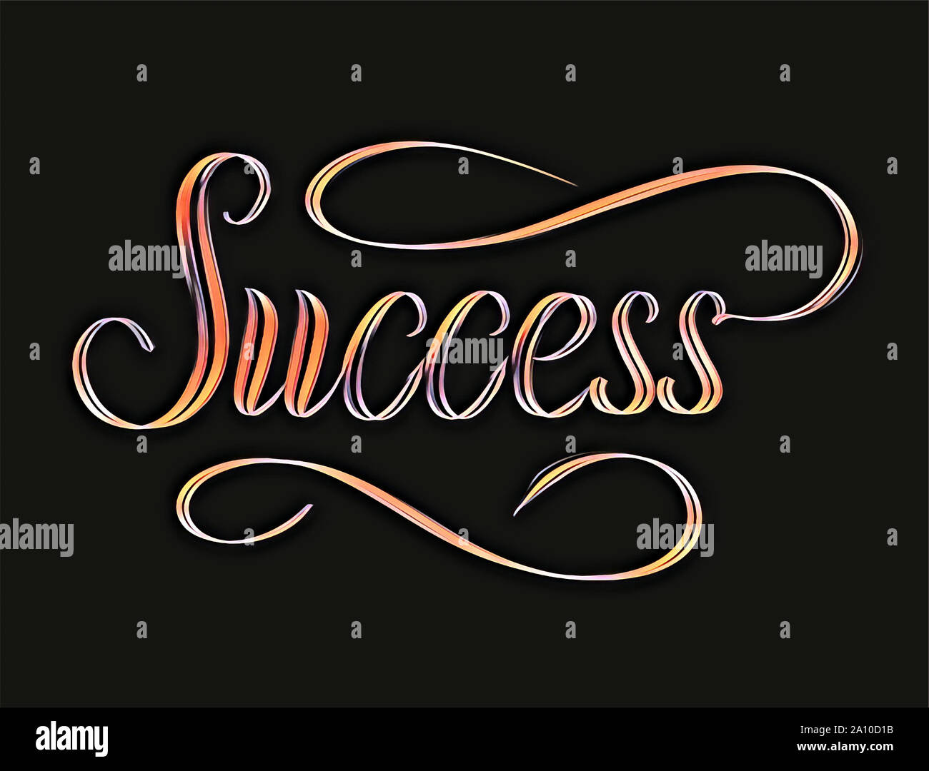 The word Success lettering on black background digital artwork Stock ...