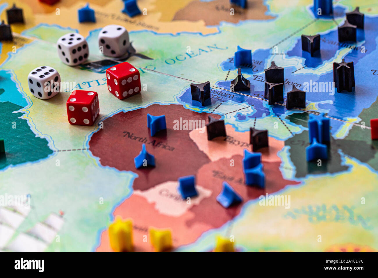 1975 Risk board game - With cards, dice, and tokens Stock Photo - Alamy