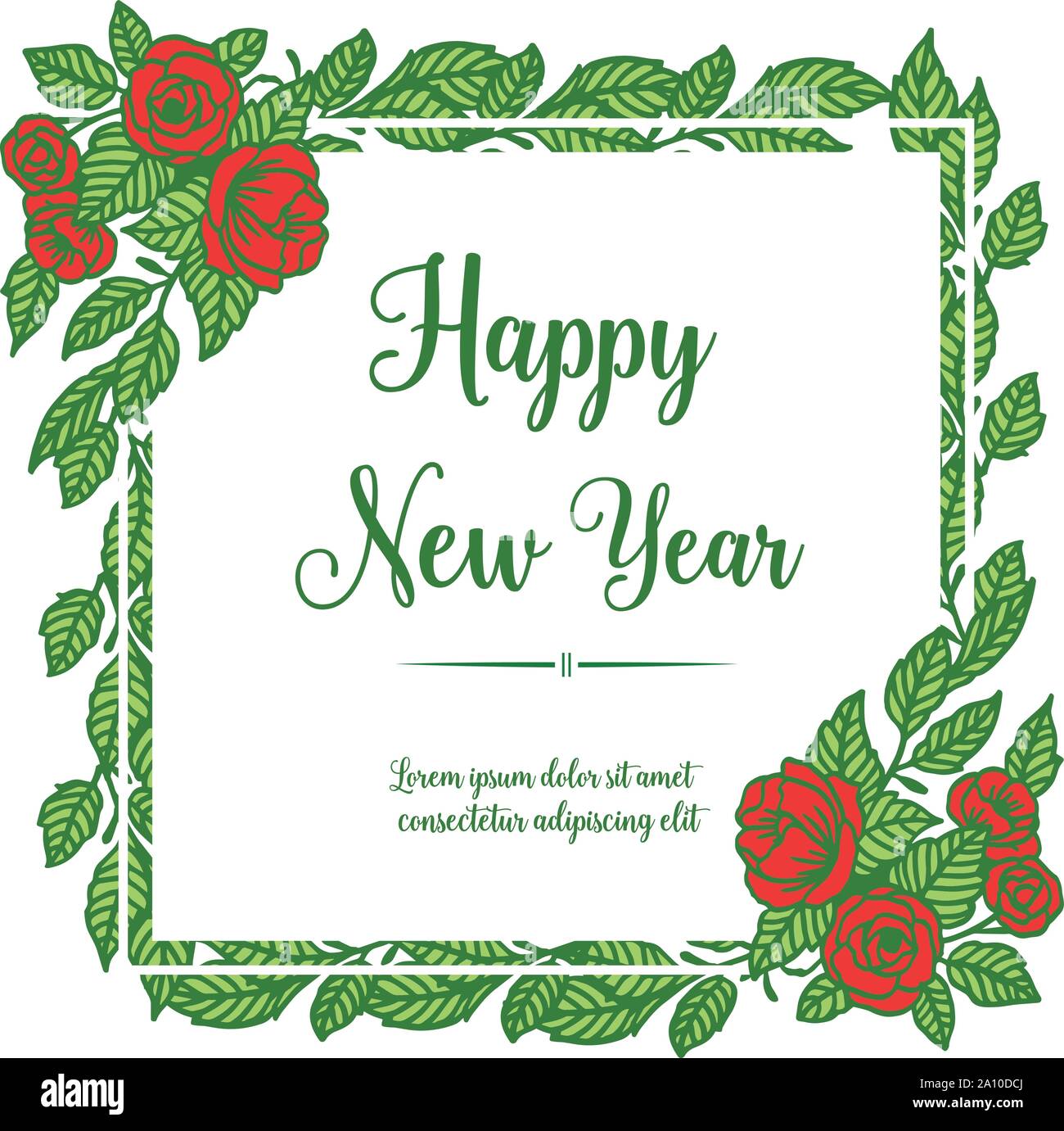 Design invitation card happy new year, with ornament texture of red ...