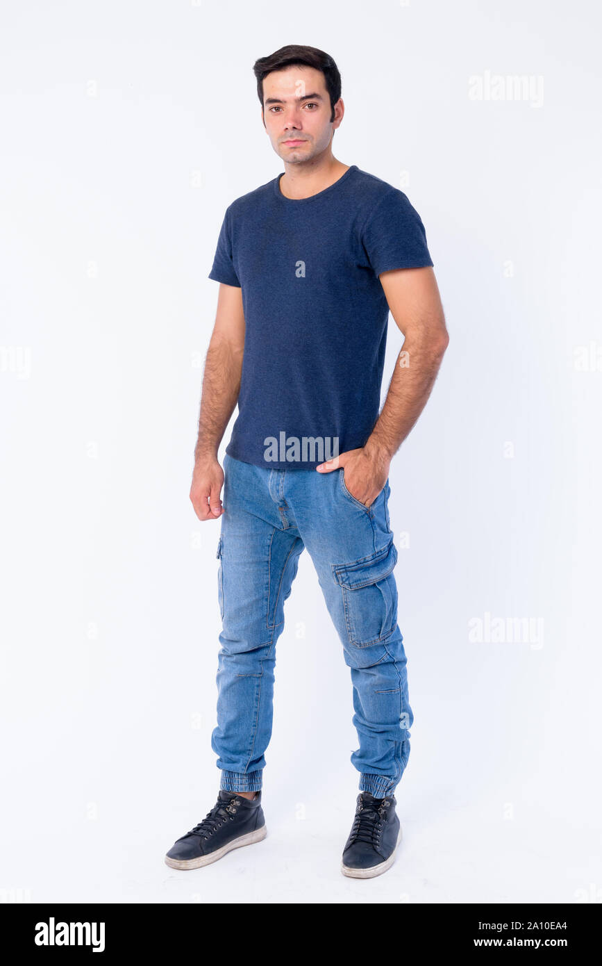 Full body shot of young handsome Persian man Stock Photo - Alamy