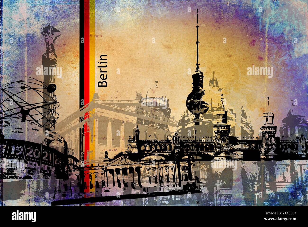 Berlin art design illustration Stock Photo - Alamy