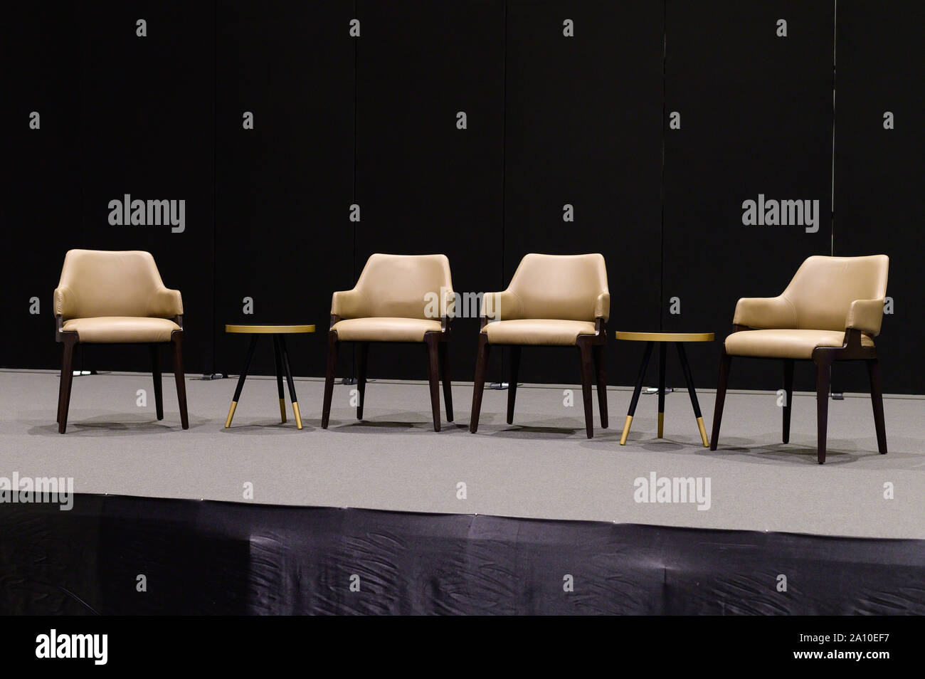 Chairs on stage hi-res stock photography and images - Alamy