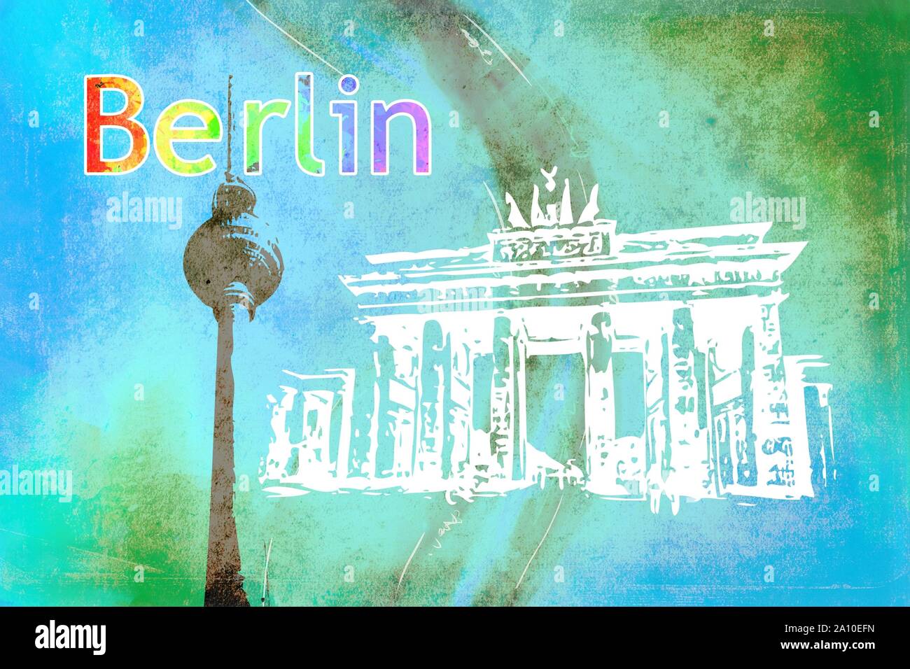 Berlin art design illustration Stock Photo - Alamy