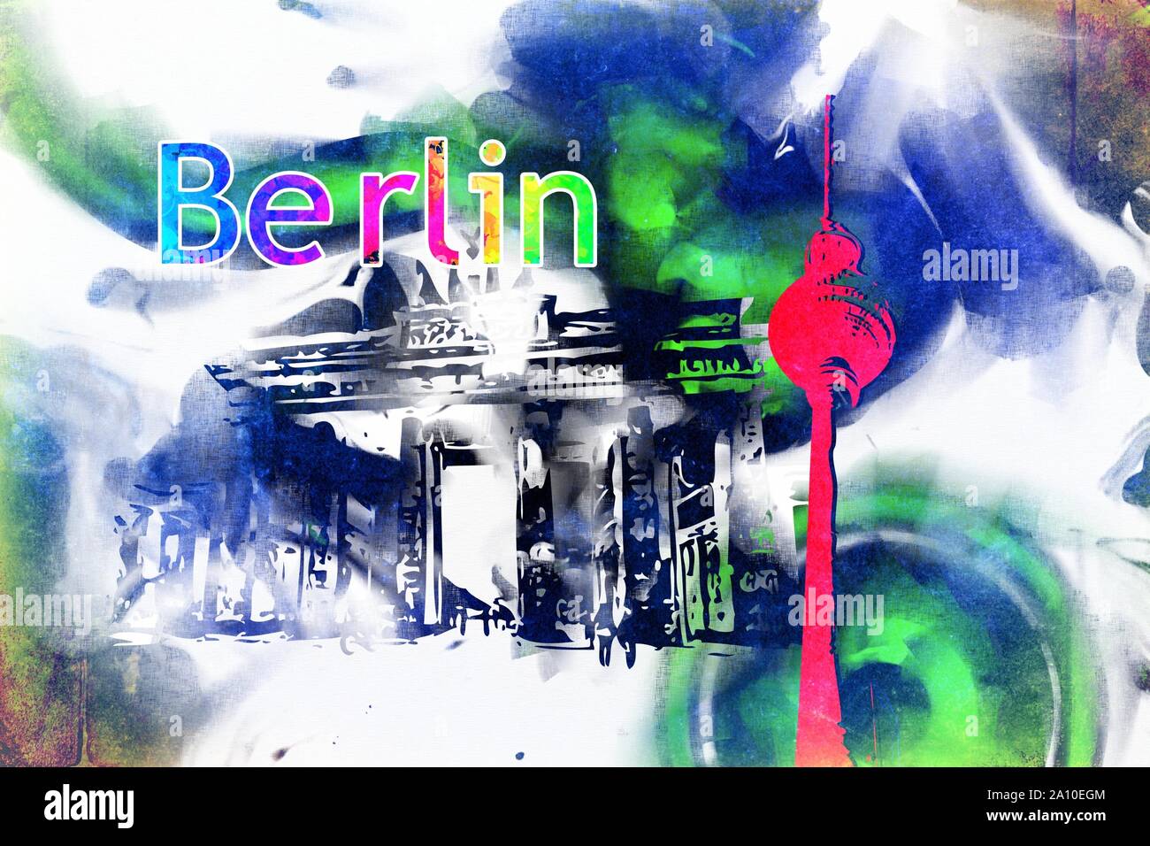 Berlin art design illustration Stock Photo - Alamy