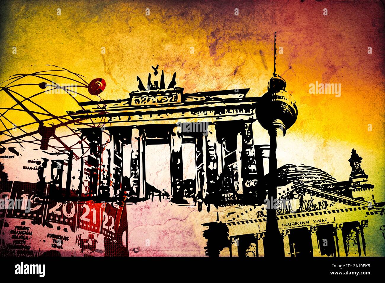 Berlin art design illustration Stock Photo - Alamy