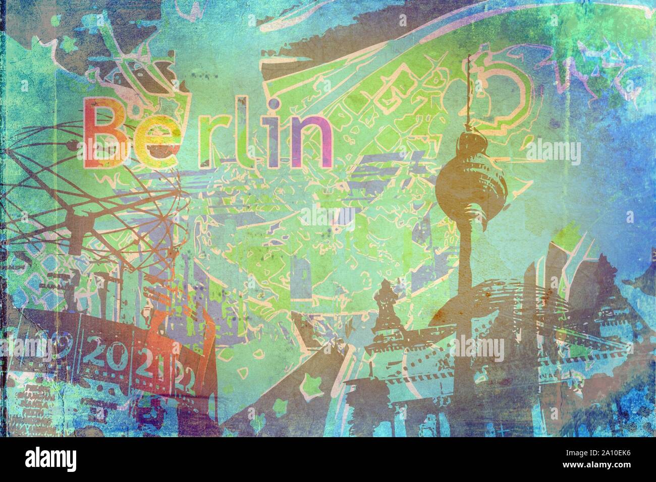 Berlin art design illustration Stock Photo - Alamy