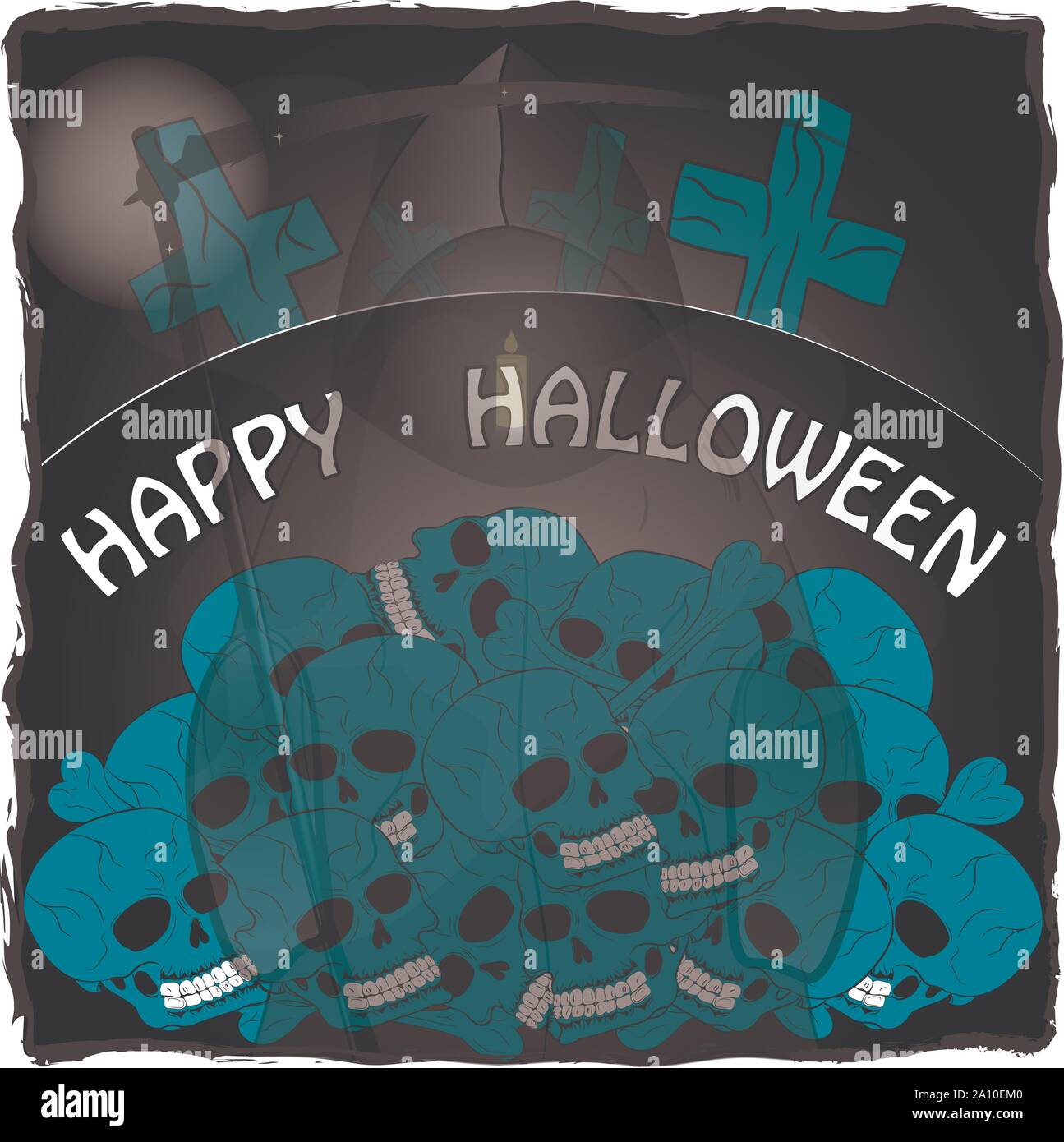 Happy halloween lettering graveyard Stock Vector Images - Alamy